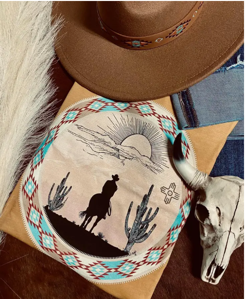 Aztec Desert Cowboy T-Shirt – Western Horizons Trading Company